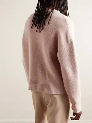 AMI Paris Logo-intarsia Alpaca-blend Cardigan
