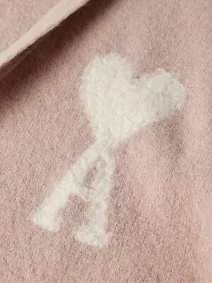 AMI Paris Logo-intarsia Alpaca-blend Cardigan