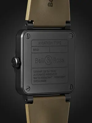 BELL & ROSS Br 03 Automatic 41mm Ceramic And Rubber Watch - Green