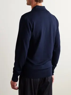 Mr P. Merino Wool Polo Shirt - Blue
