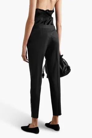 Stella McCartney Vivian Wool-twill Tapered Pants - Black
