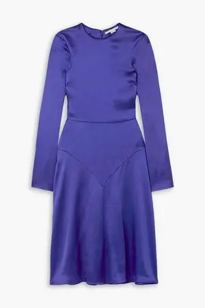 Stella McCartney Satin Flared Hem Dress - Purple