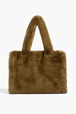 STAND STUDIO Liz Faux Fur Tote - Army Green