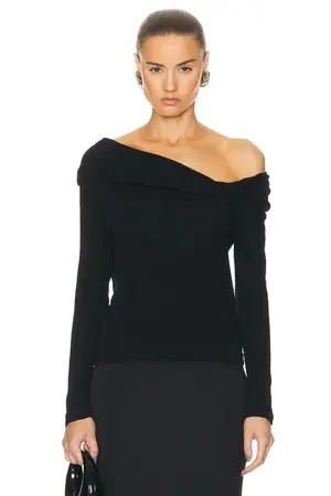 Enza Costa Cashmere One Shoulder Top