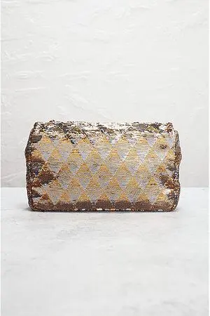 Chanel Sequin Flap Shoulder Bag In Metallic Gold