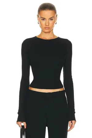 Eterne Long Sleeve Thermal Top - Black