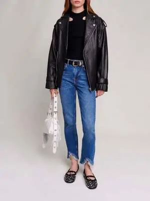 Maje Skinny Ripped Jeans - Blue