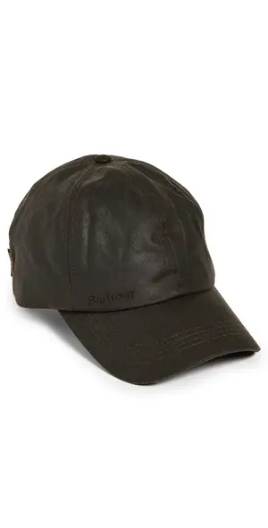 Barbour Wax Sports Baseball Cap - Olive