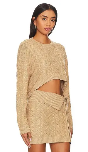 CAMILA COELHO Carmen Cropped Cable Crew