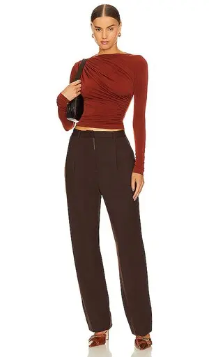 L'academie Tullah Top With Boatneck And Asymmetrical Hem