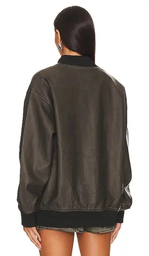 Superdown Ariel Faux Leather Bomber - Black