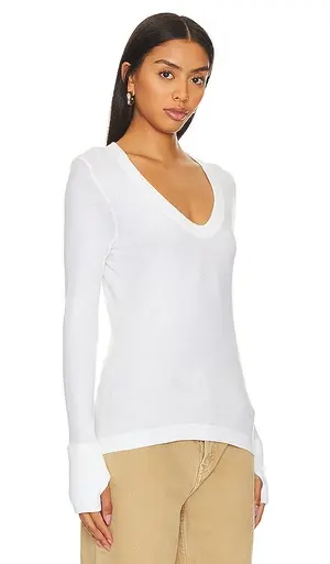 Enza Costa Cashmere Easy Cuffed U - White