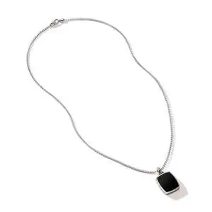 John Hardy Black Onyx Tag Pendant Necklace