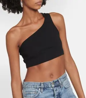 Ag X Emrata Miranda Cotton-blend Crop Top