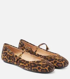 GIANVITO ROSSI Carla Leopard-print Ballet Flats