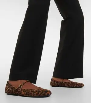 GIANVITO ROSSI Carla Leopard-print Ballet Flats