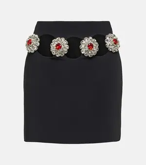 David Koma Crystal-embellished Cutout Miniskirt