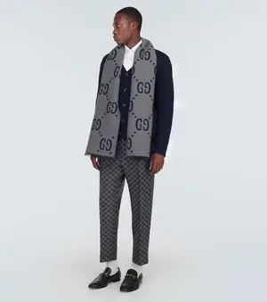 Gucci Gg Jacquard Wool-silk Scarf