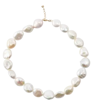 Mateo 14kt Yellow Gold Necklace With Pearls - White