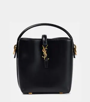 Saint Laurent Le 37 Mini Leather Bucket Bag - Black