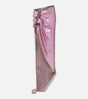Rick Owens Edfu Embellished Chiffon Maxi Skirt