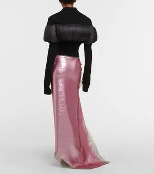 Rick Owens Edfu Embellished Chiffon Maxi Skirt
