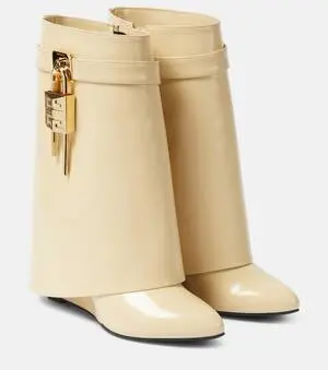 Givenchy Shark Lock Leather Ankle Boots