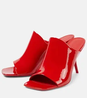 FERRAGAMO Era Patent Leather Mules - Red