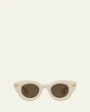 Loewe Inflated Pantos Round Sunglasses - Ivry/brn
