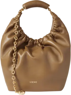 Loewe Squeeze Leather Shoulder Bag - Brown