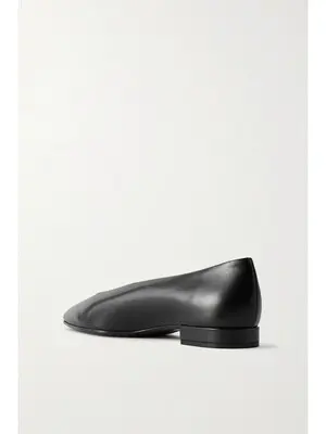 Loro Piana Rebecca Leather Point-toe Flats - Black