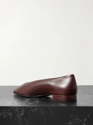 Loro Piana Rebecca Leather Flats - Burgundy