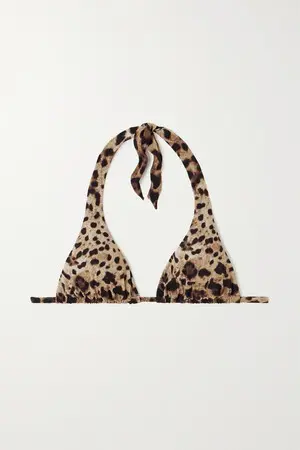 Dolce & Gabbana Leopard-print Halterneck Bikini Top - Animal Print