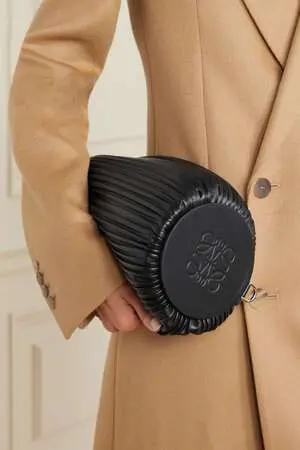 Loewe Bracelet Pleated Leather Shoulder Bag