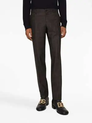 Dolce & Gabbana Check-pattern Wool Trousers
