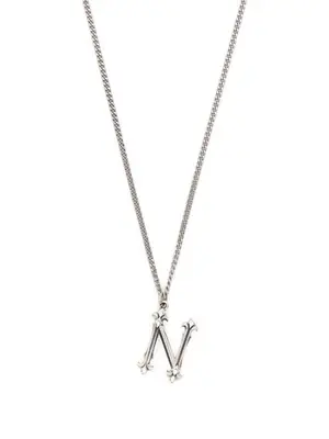 Emanuele Bicocchi Letter Pendant Necklace - Silver