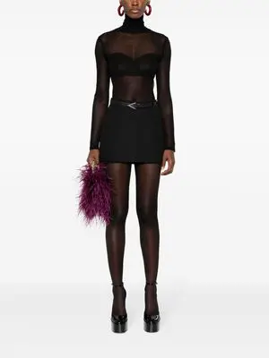 Nina Ricci Semi-sheer High-neck Knit Top