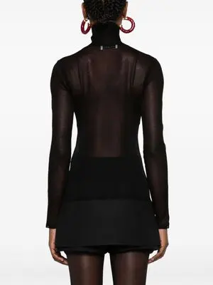 Nina Ricci Semi-sheer High-neck Knit Top