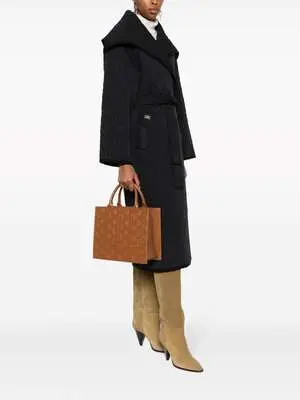 Elisabetta Franchi Monogram Shopper Bag - Brown
