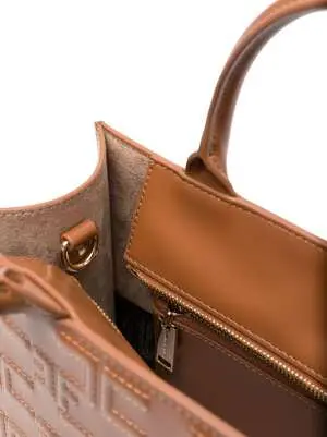 Elisabetta Franchi Monogram Shopper Bag - Brown