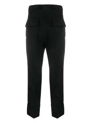 SAPIO Cropped Straight-leg Trousers - Black