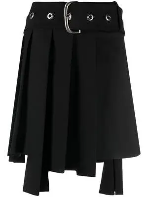 Off-White Belted Pleated Miniskirt
