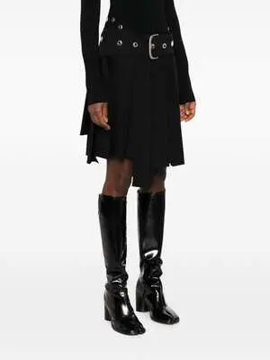 Off-White Belted Pleated Miniskirt