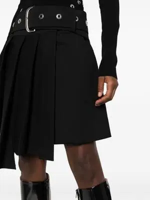Off-White Belted Pleated Miniskirt