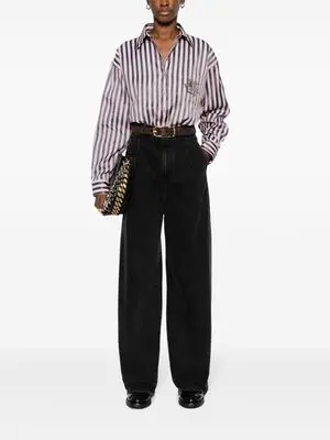 Etro Pegaso-embroidered Striped Shirt - Pink
