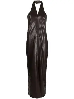 Nanushka Halterneck Faux-leather Maxi Dress