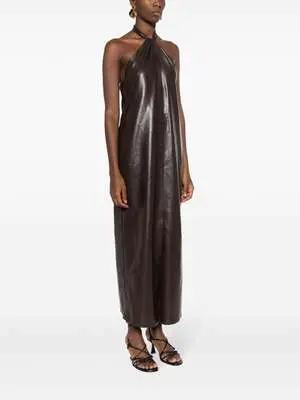Nanushka Halterneck Faux-leather Maxi Dress