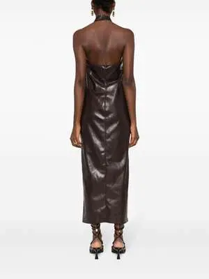 Nanushka Halterneck Faux-leather Maxi Dress