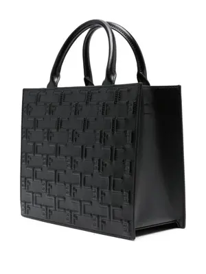 Elisabetta Franchi Bold Monogram Shopper Bag - Black