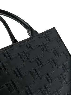 Elisabetta Franchi Bold Monogram Shopper Bag - Black